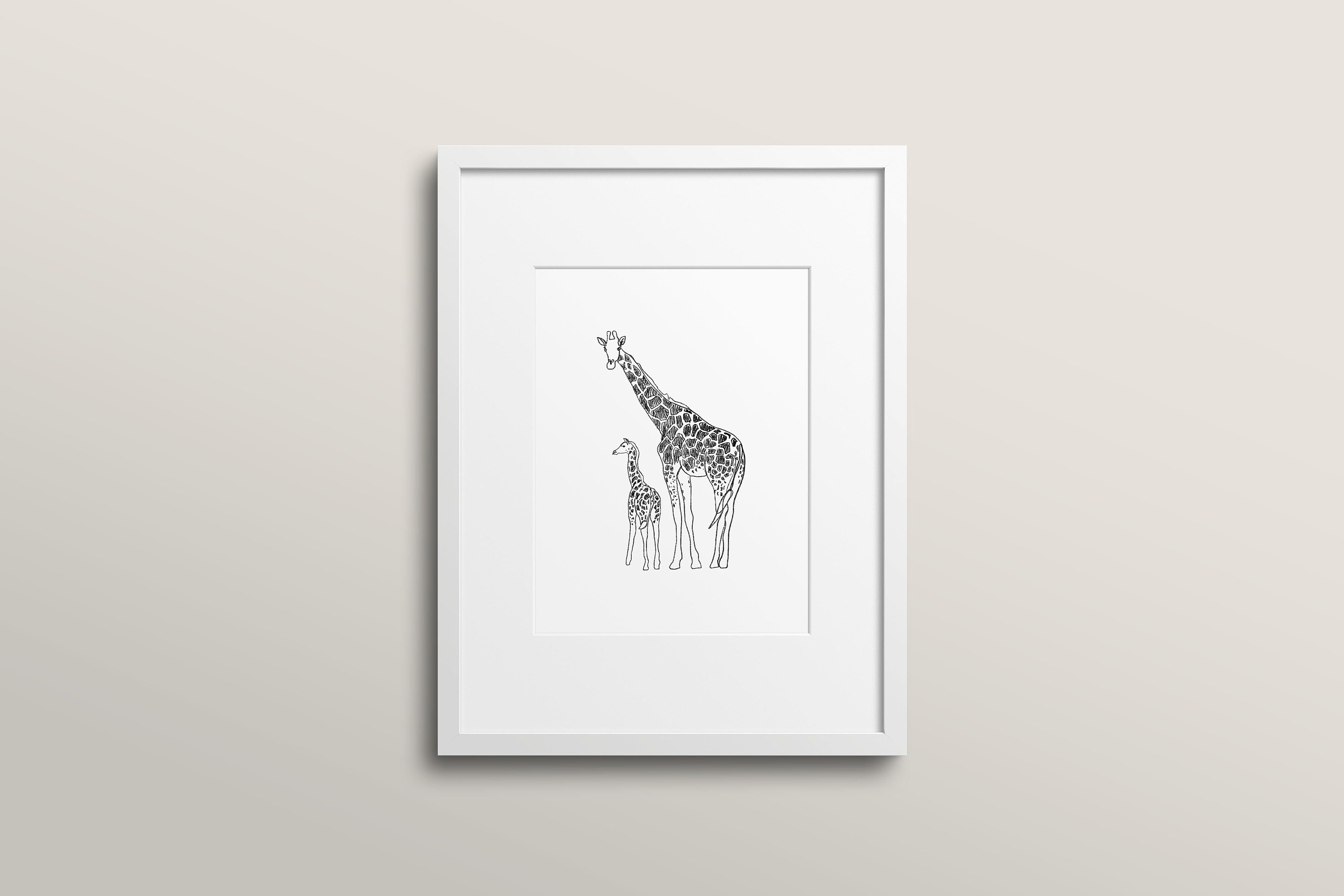 Giraffe Line Art Line Drawing Instant Download Minimalist | Etsy