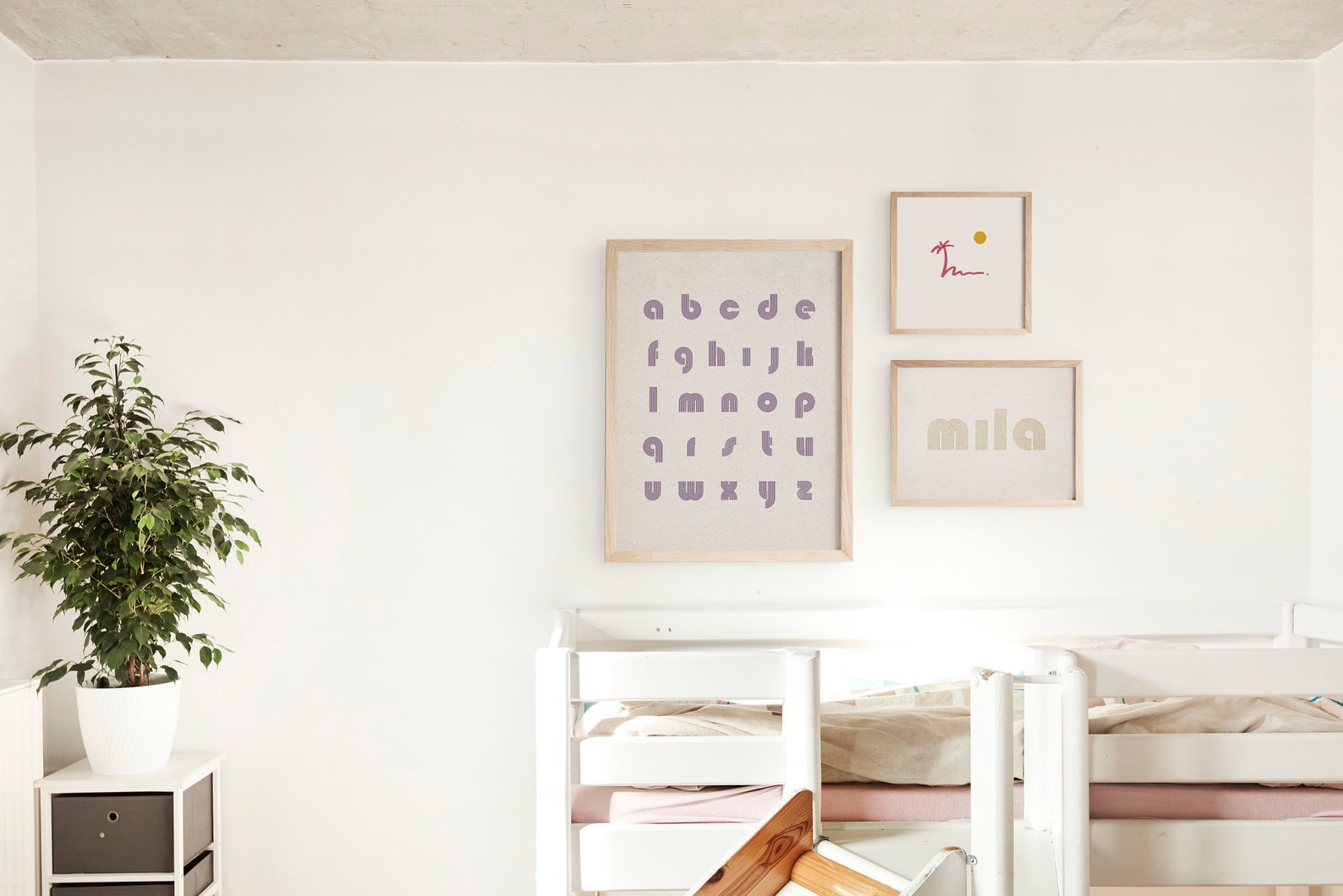 Retro Alphabet Poster Purple Instant Download Kids Art Nursery Wall Art ...