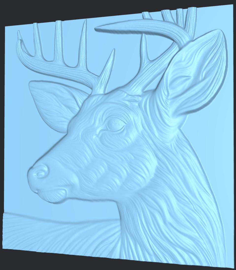 Buck Deer Digital Files: 3D Print, CNC, Laser Cut (STL, SVG, Depth Map ...