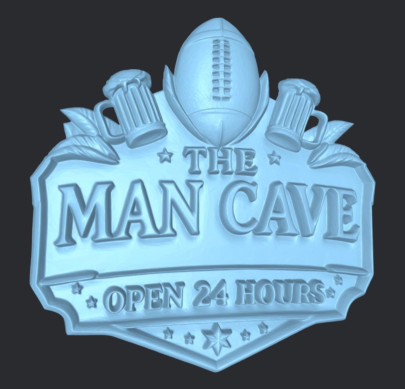 Beer & Football Man Cave Sign STL File: CNC Router Carving (digital ...