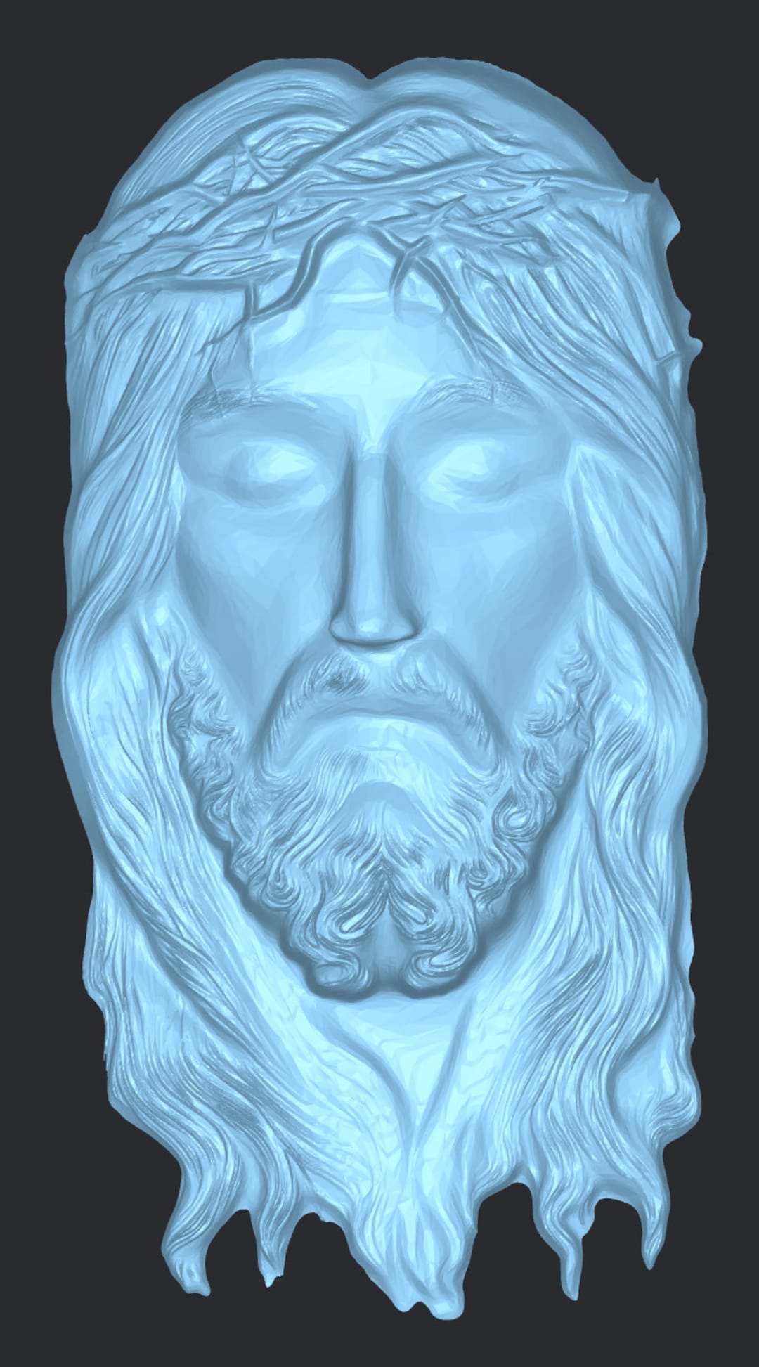 Realistic Relief Jesus Face STL File for CNC Wood Carving and 3D ...