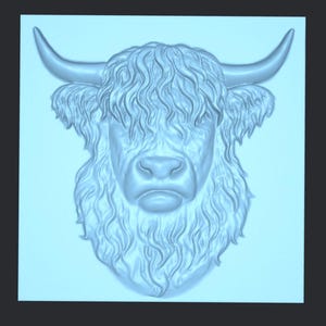 Highland Cow 3 STL Files: CNC Router Carving Wall Art - Etsy