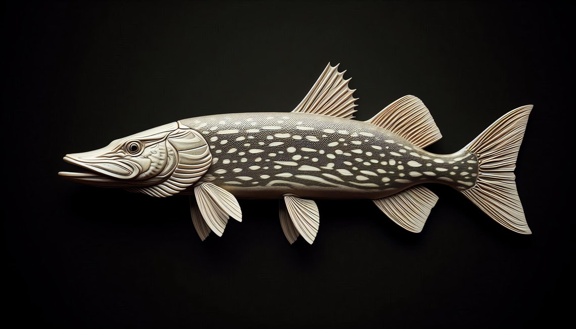 Realistic Northern Pike STL File for CNC Wood Carving and 3D Printing ...