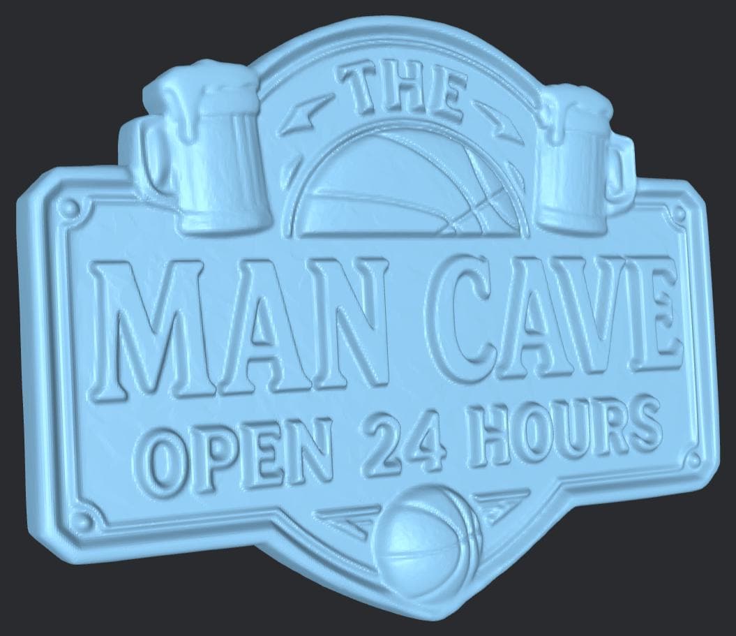 Basketball & Beer Man Cave Sign 3D STL File - CNC Router Carving - Etsy