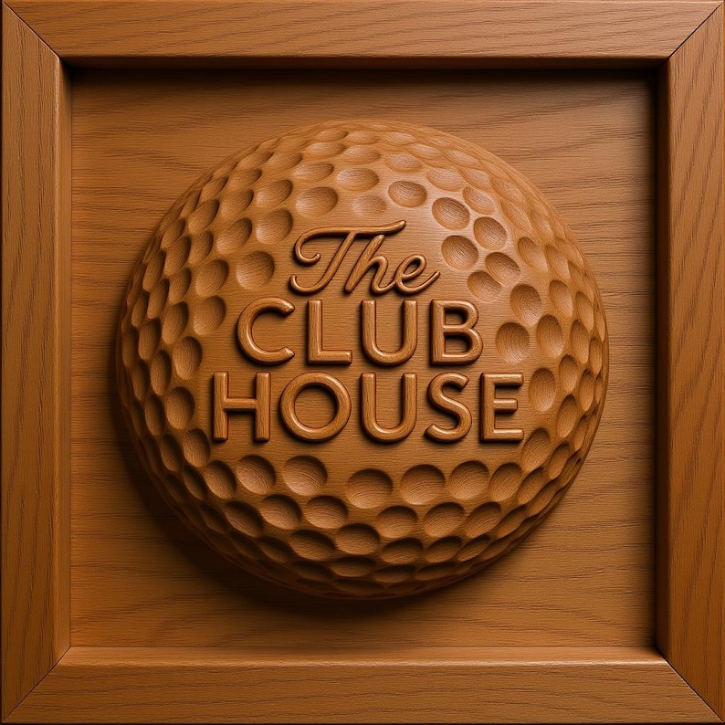 Golf Ball & the Club House 3 STL Files for CNC Router Carving - Wall ...