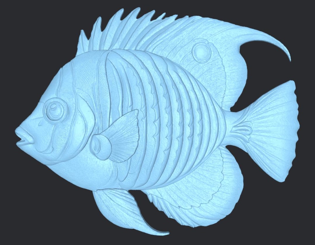 Tropical Fish STL File for CNC Carving & 3D Printing | Detailed Marine 3D Model - Etsy
