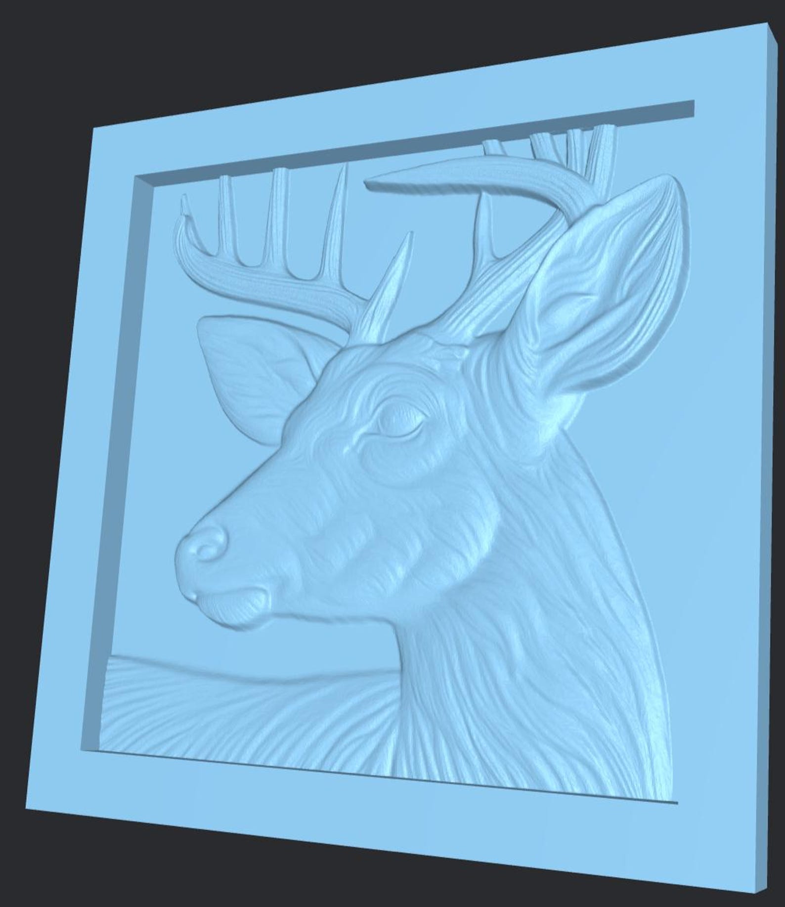 Buck Deer Digital Files: 3D Print, CNC, Laser Cut (STL, SVG, Depth Map ...