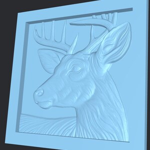 Buck Deer Digital Files: 3D Print, CNC, Laser Cut (STL, SVG, Depth Map ...