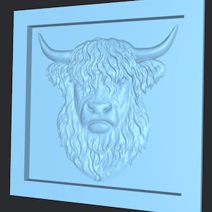 Highland Cow 3 STL Files: CNC Router Carving Wall Art - Etsy