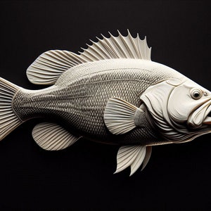 Highly Detailed Largemouth Bass STL File for CNC Wood Router Carving ...
