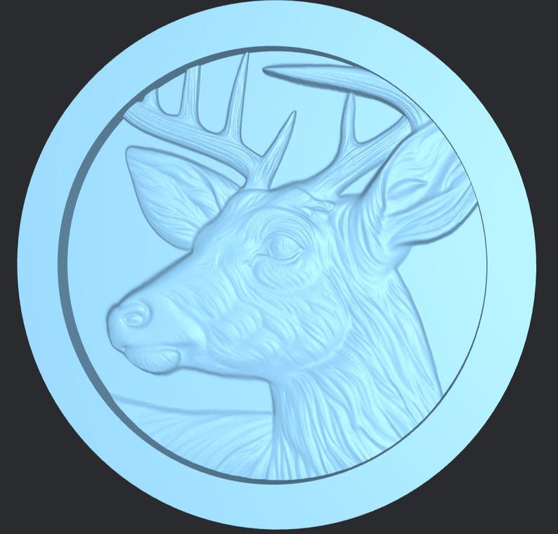 Buck Deer Digital Files: 3D Print, CNC, Laser Cut (STL, SVG, Depth Map ...