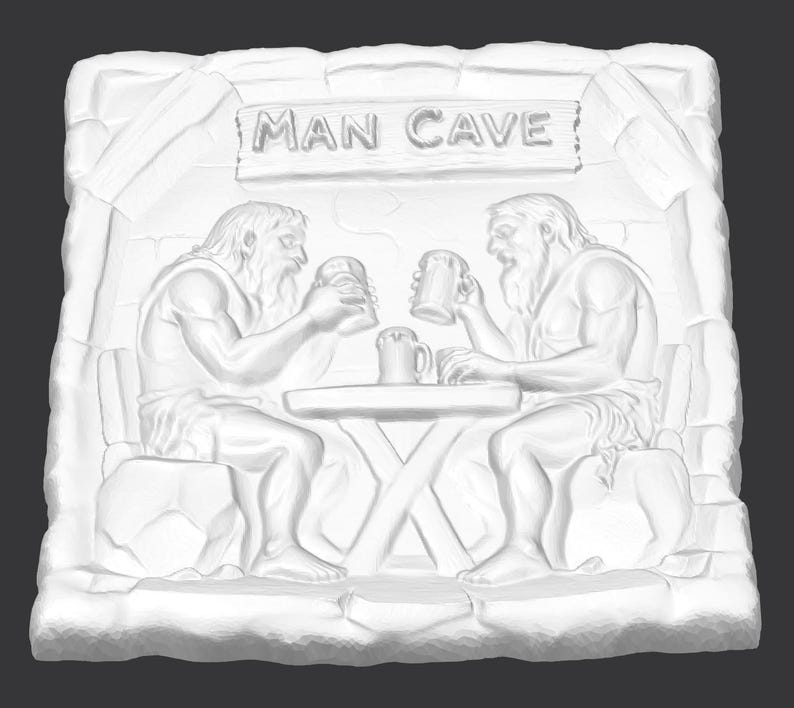 Caveman Man Cave STL File for CNC Router Carving Wall Art - Etsy