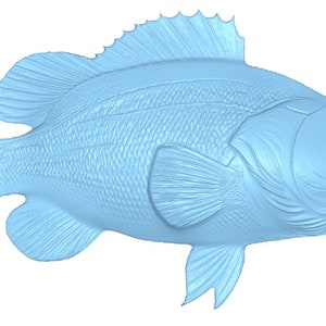 Highly Detailed Largemouth Bass STL File for CNC Wood Router Carving ...