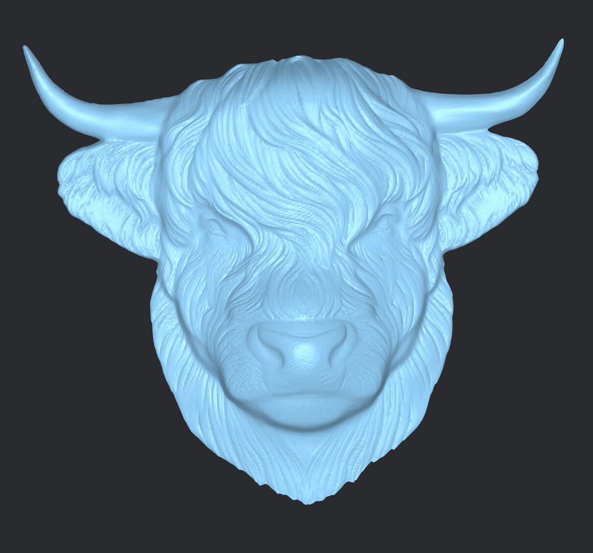 Highland Cow STL File for CNC Carving & 3D Printing | Detailed Cow 3D ...