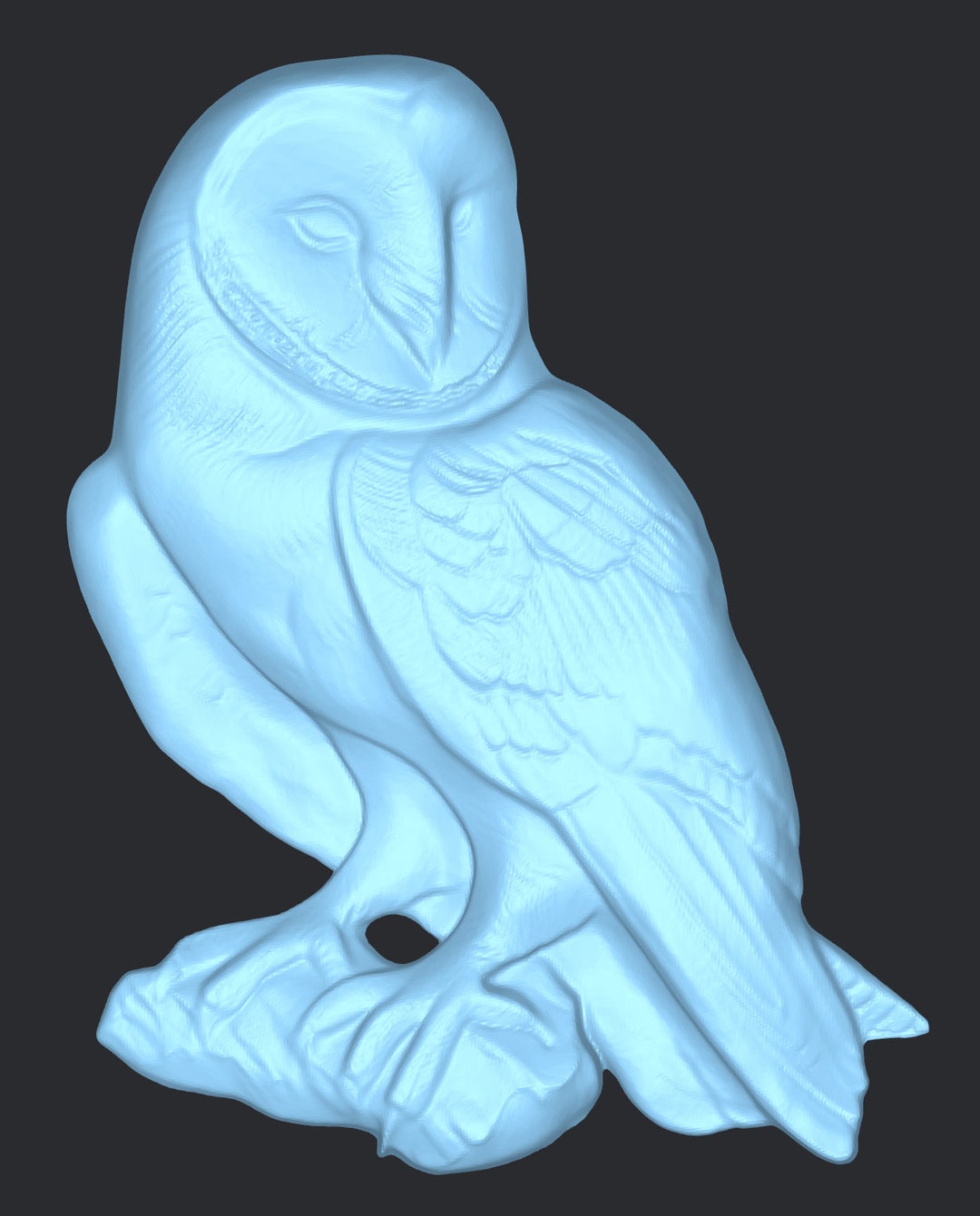 Barn Owl STL File for CNC Carving & 3D Printing | Detailed Owl 3D Model ...