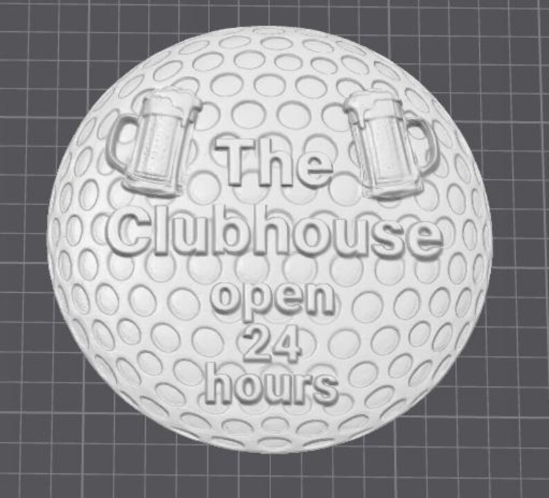An Cave Golf Sign 3 STL - the Clubhouse Open 24 Hours - 3D Printing ...