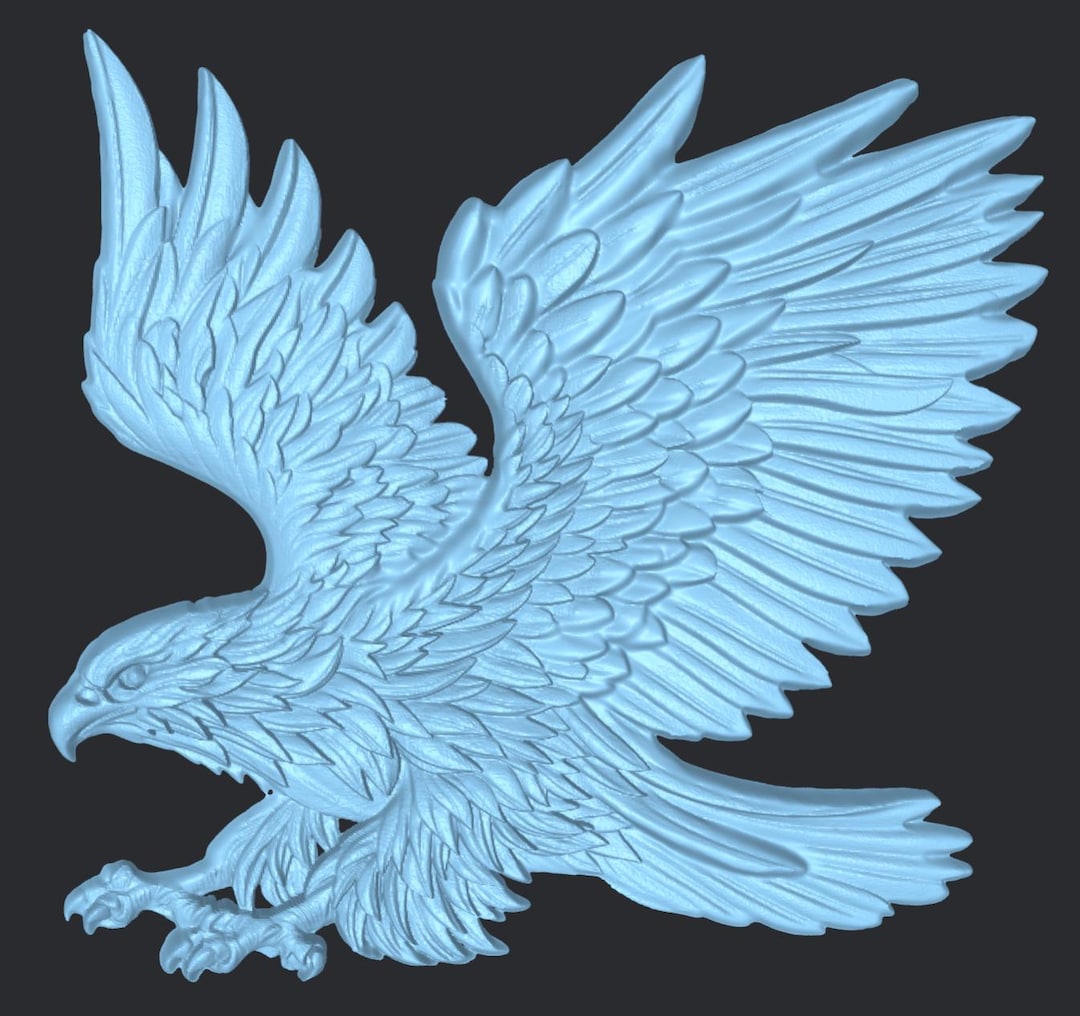 Eagle STL File for CNC Carving & 3D Printing | Majestic Bird 3D Model ...