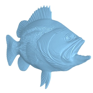 Highly Detailed Largemouth Bass STL File for CNC Wood Router Carving ...