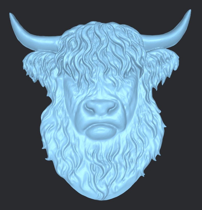 Highland Cow 3 STL Files: CNC Router Carving Wall Art - Etsy
