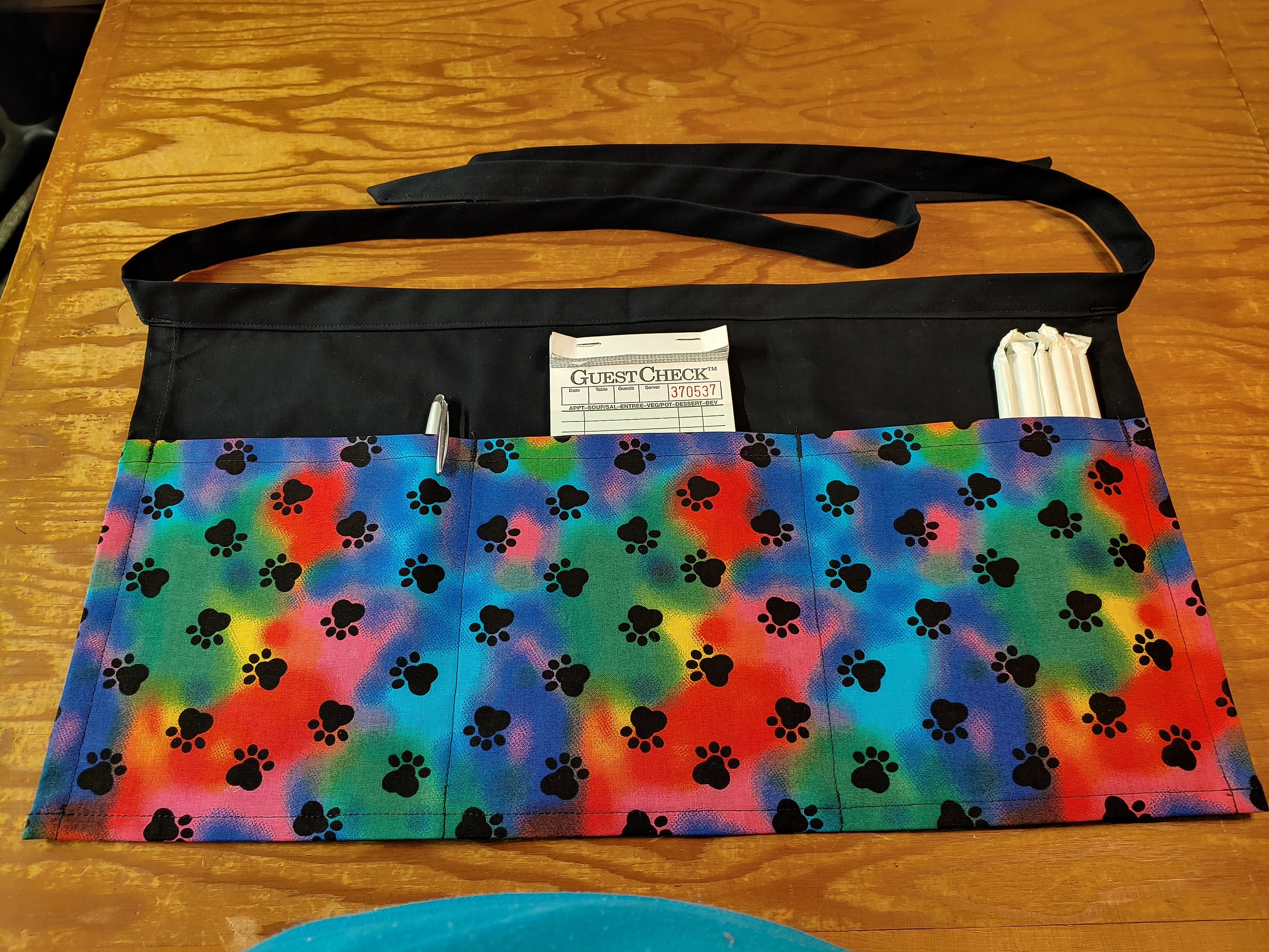 Multi Color Paw Print Waitress/server Apron - Etsy