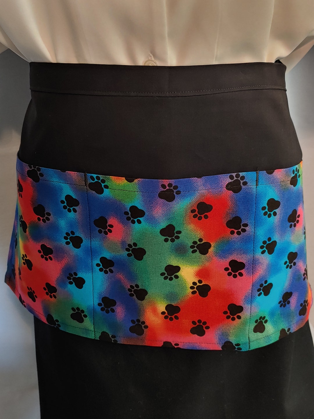 Multi Color Paw Print Waitress/server Apron - Etsy