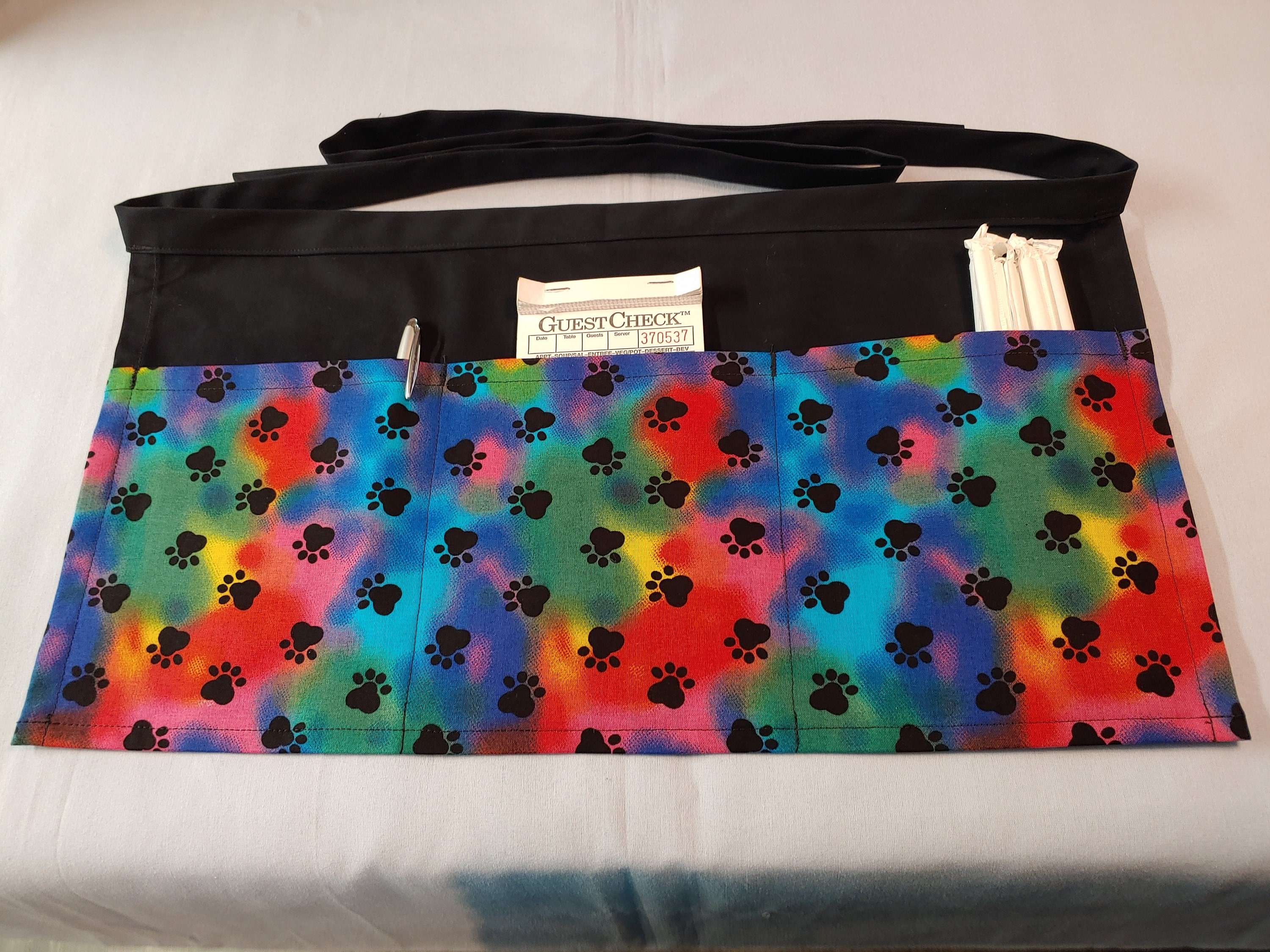 Multi Color Paw Print Waitress/server Apron - Etsy