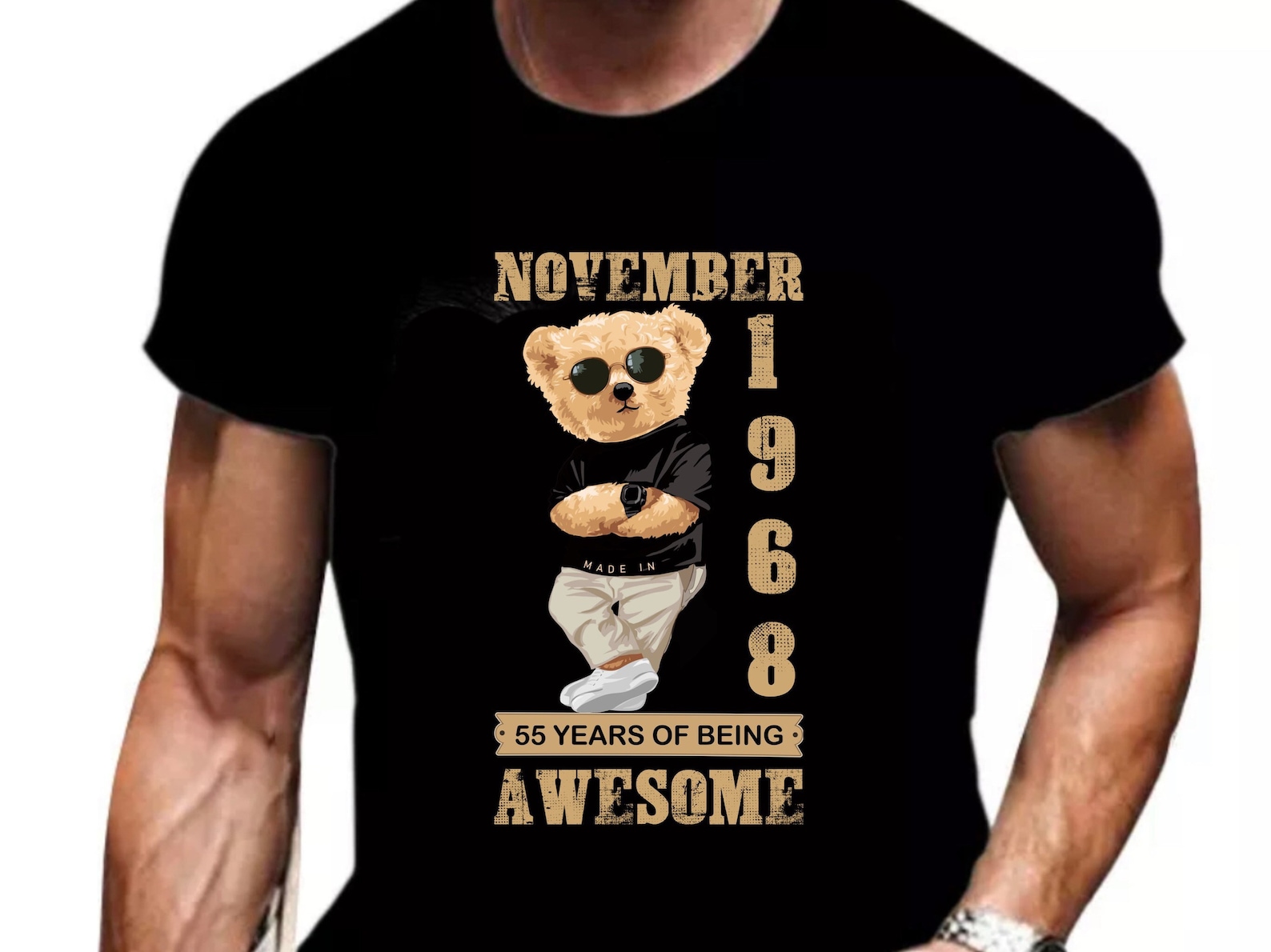 Custom Birthday Tee Shirt for Him - Cute Teddy Bear Birthday Shirt ...
