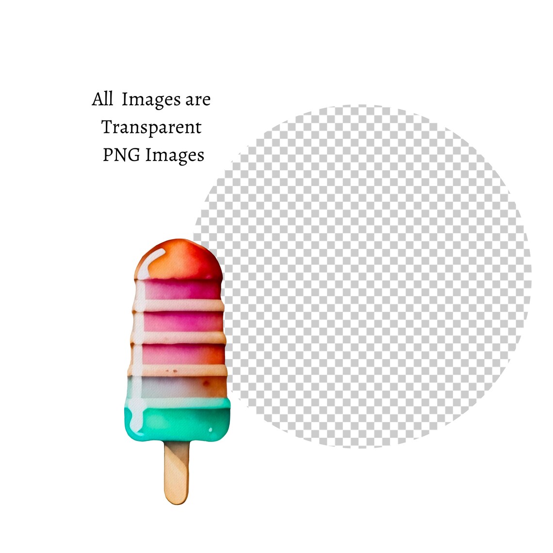 Sweet Treats Watercolor Ice Cream, Popsicle, Lollipop Ice Lolly Clipart ...