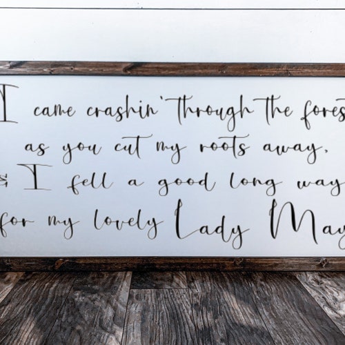 Lady May Lyrics Sign Tyler Childers Song Lyrics Above Bed | Etsy