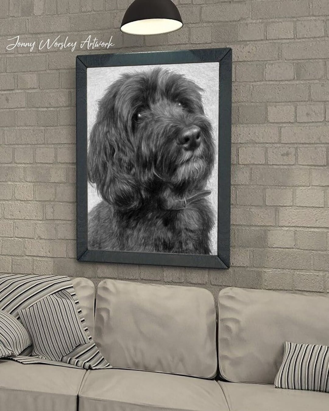The Cockapoo A3 Pencil Sketch Print Copy, Wall Decor, Graphite Art, Pet ...