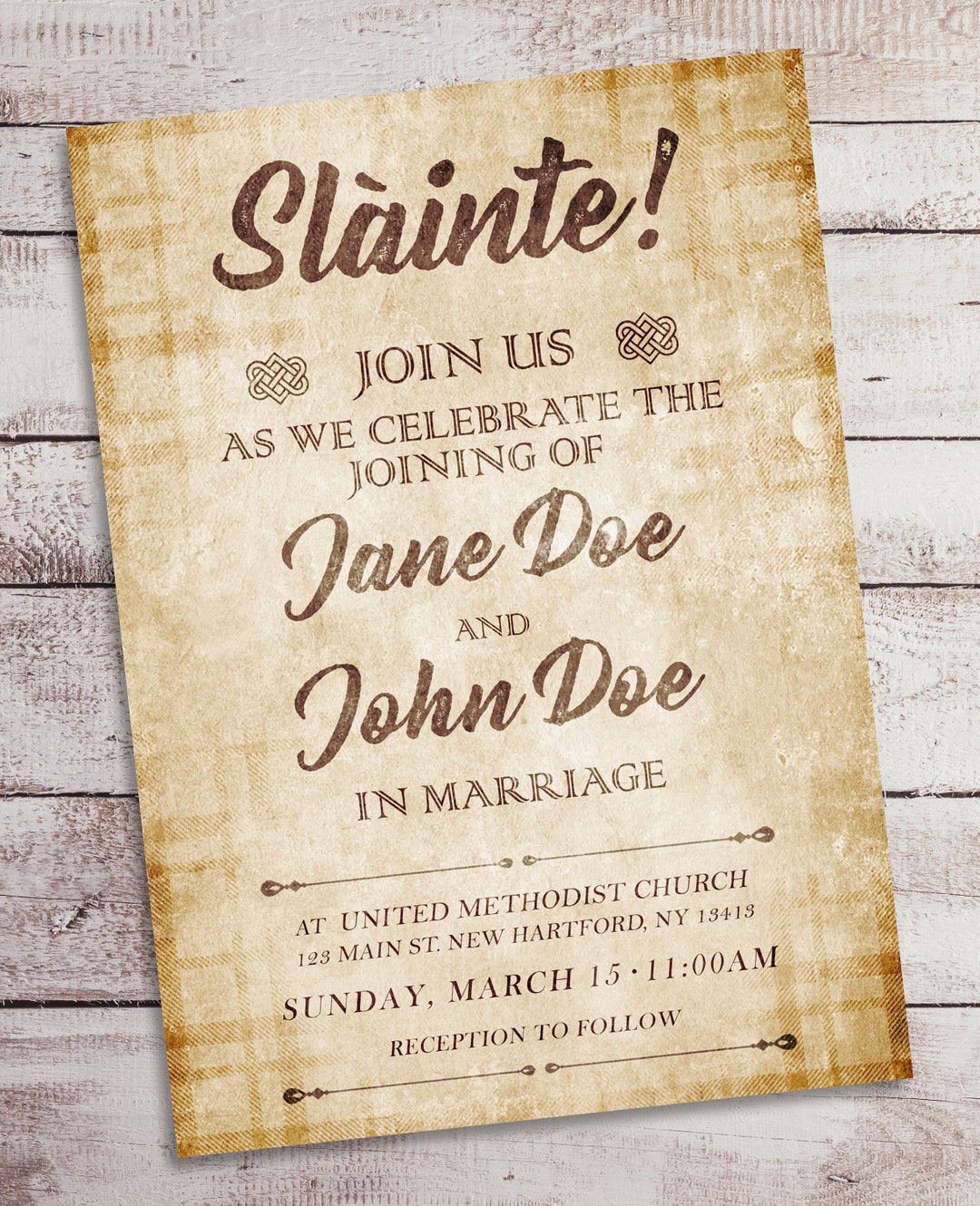 Custom Scottish Themed Wedding Invitation - DIGITAL FILE ONLY - Etsy