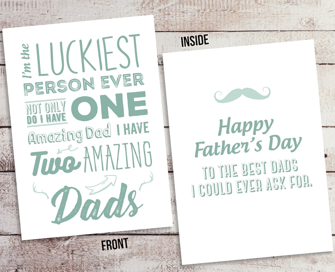 Father's Day Card | Two Dads | LGBTQ+ | Instant Download - Etsy