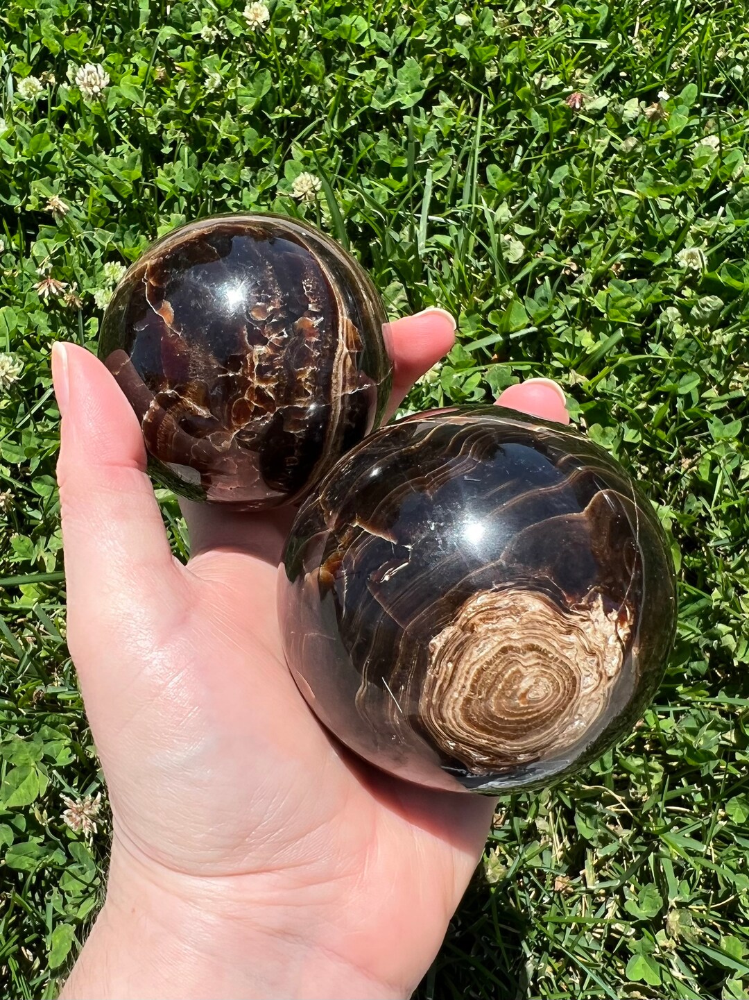 Chocolate Calcite Spheres Chocolate Calcite Crystal Orbs Crystal ...