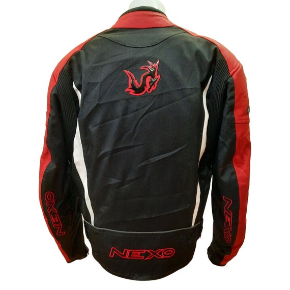 Y2K Leather Racing Motorcycle Jacket Armored Mens Siz… - Gem