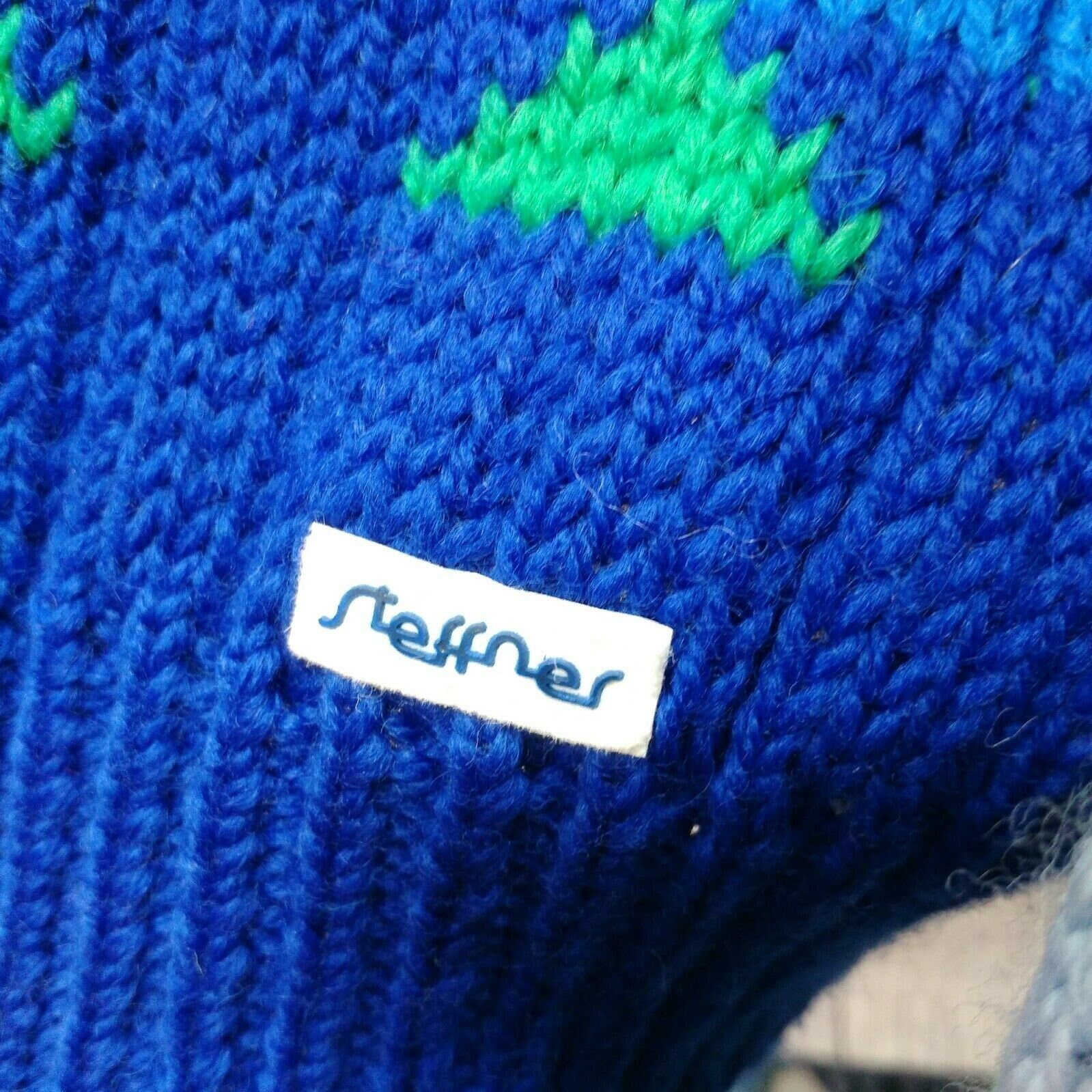 Vintage Steffner Austrain Wool Nordic Deer Sweater Size L Blue Green ...