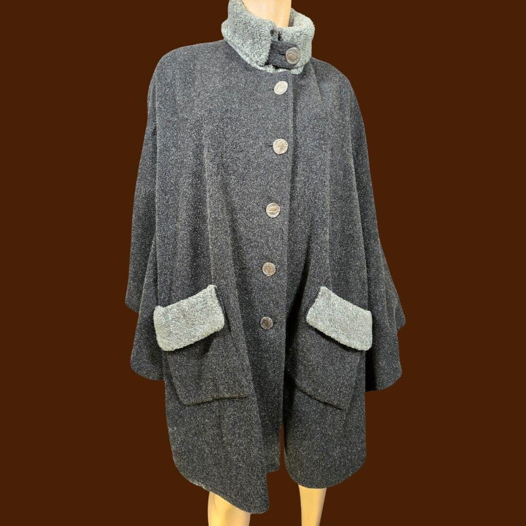 Vintage Steinbock Cape Coat Womens Gray Austrian Wool One Size Cloak ...