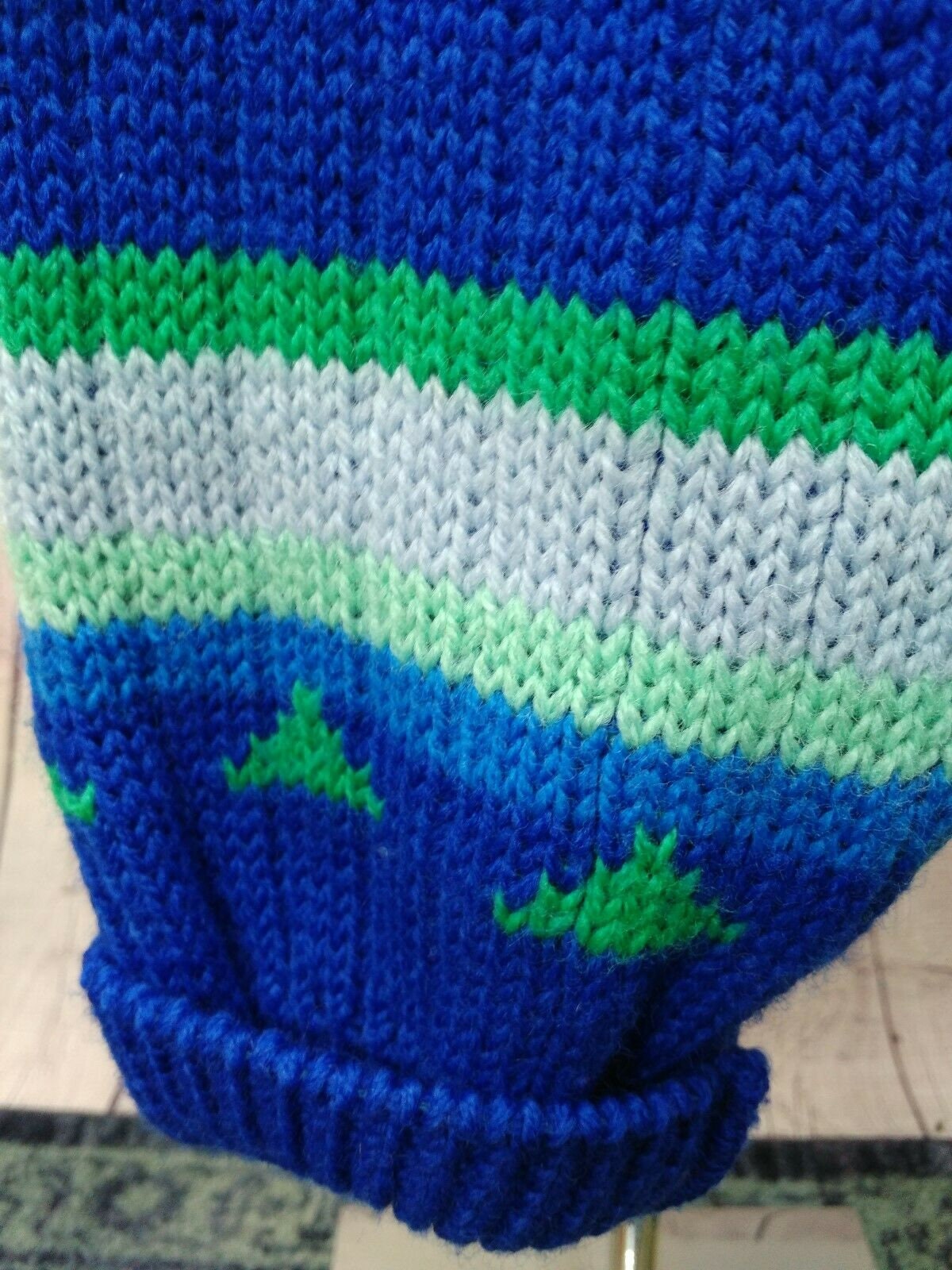 Vintage Steffner Austrain Wool Nordic Deer Sweater Size L Blue Green ...