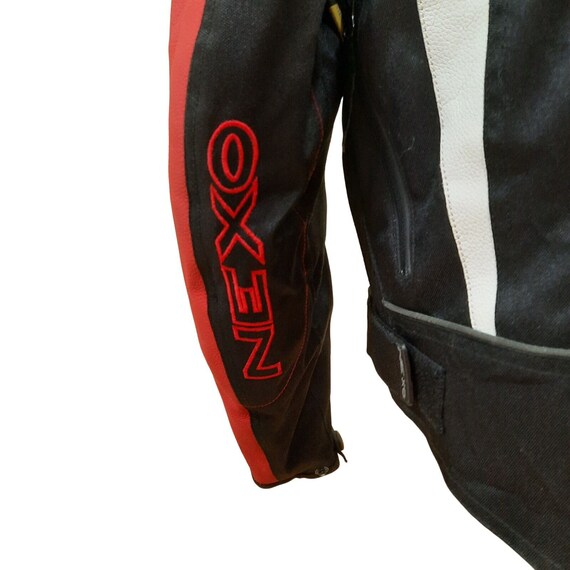 Y2K Leather Racing Motorcycle Jacket Armored Mens Siz… - Gem