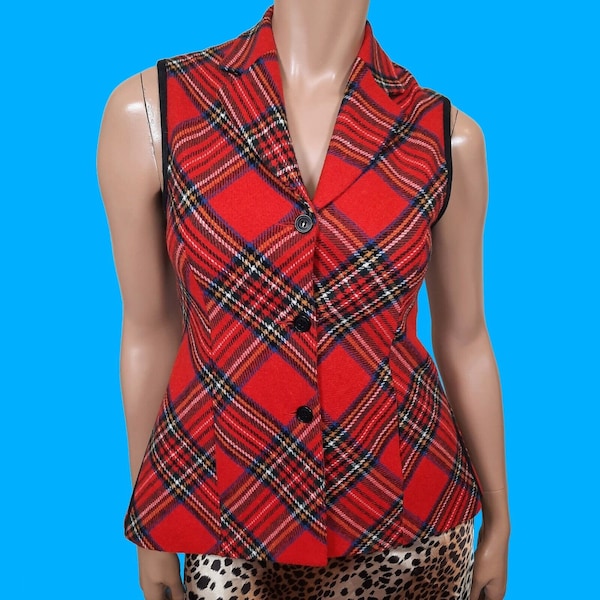 Red Plaid Vests - Etsy