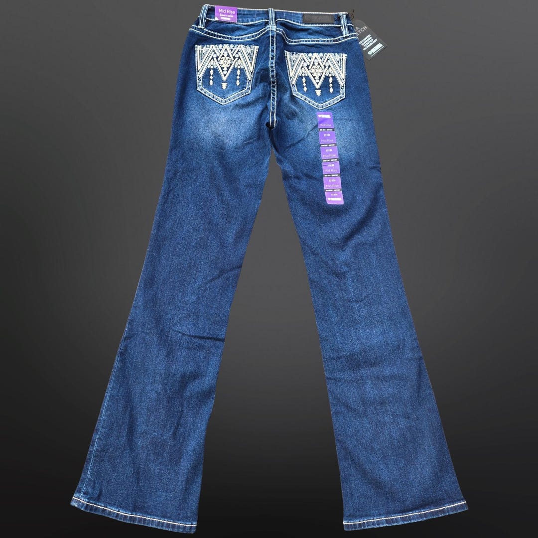 Y2K Deadstock Bootcut Jeans Rock & Roll Denim Size 27 Dark Wash Mid ...