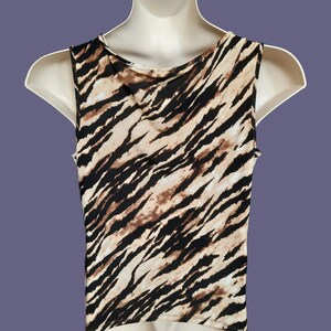 Y2K Tiger Animal Print Sleeveless Top Size XXL Trashy Mcbling Stretch ...