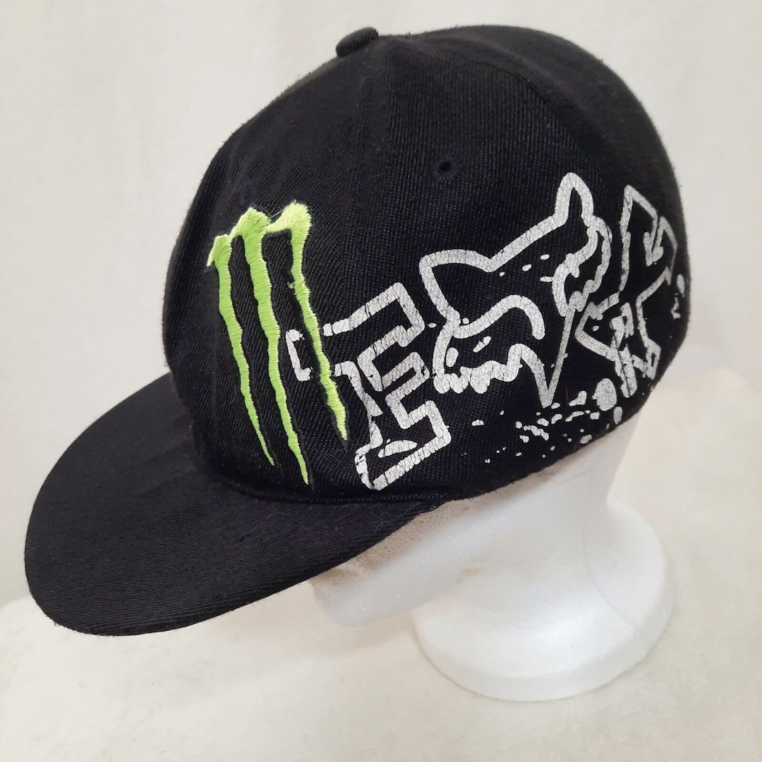 Y2K Monster Energy Fox Racing Fitted Cap Hat 59 Cm Size 7 3/8 Black - Etsy