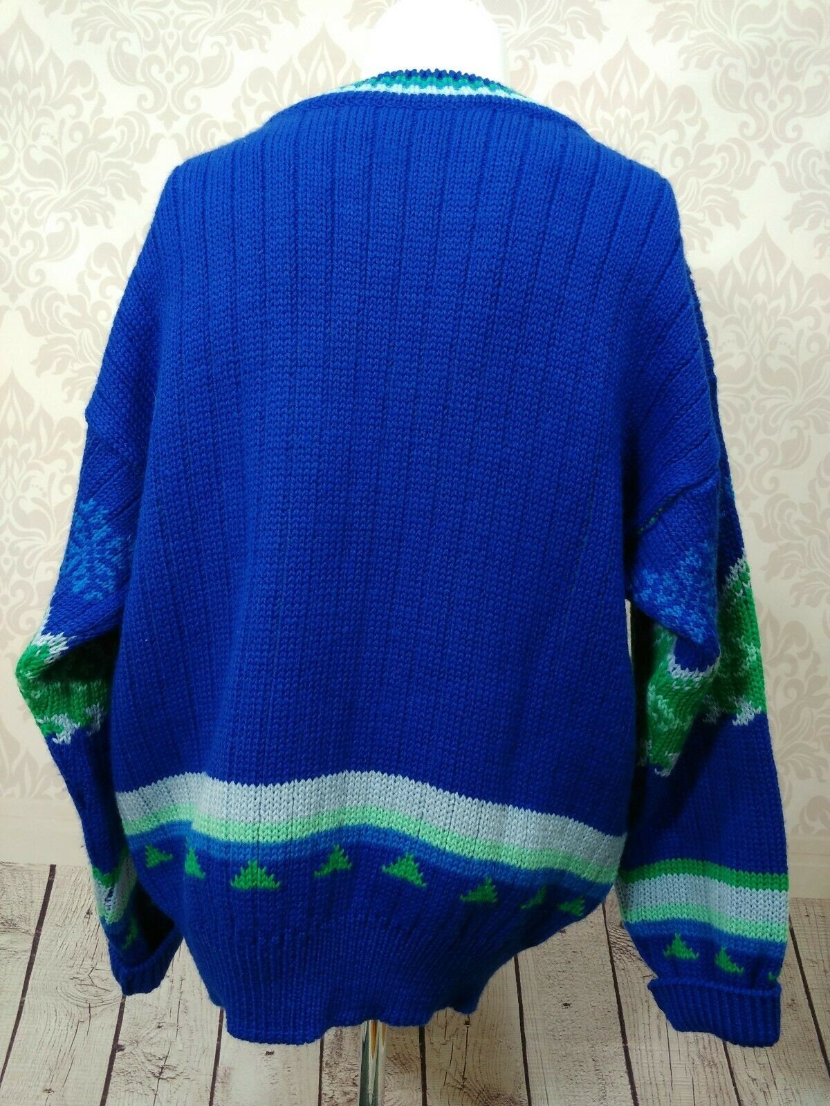 Vintage Steffner Austrain Wool Nordic Sweater Size L Blue - Etsy Canada