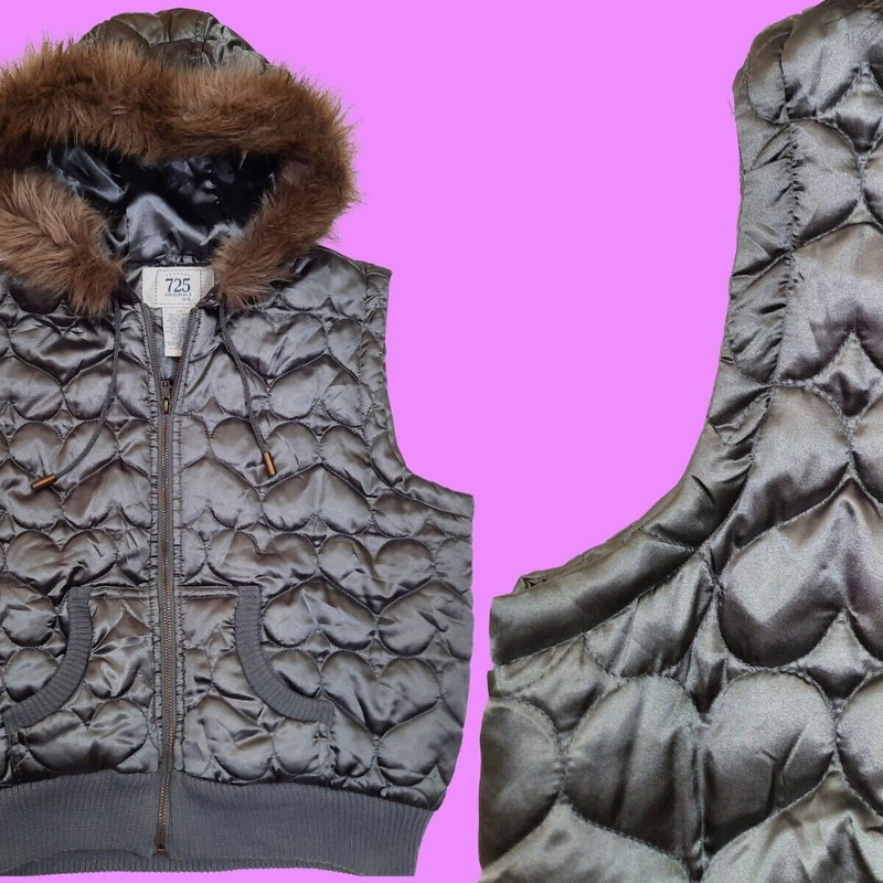 Y2k Jacket With Fur Hood - Etsy