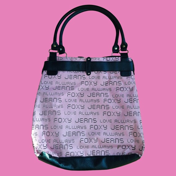 Y2K Foxy Jeans Large Tote Bag Bubblegum Pink Canvas F… - Gem