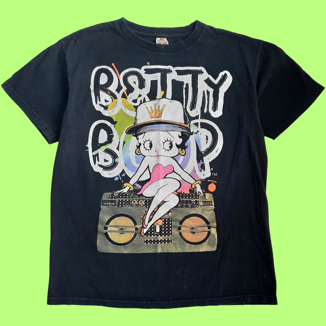 Y2K Betty Boop T Shirt Boom Box Graffiti Hip Hop Size M Black - Etsy