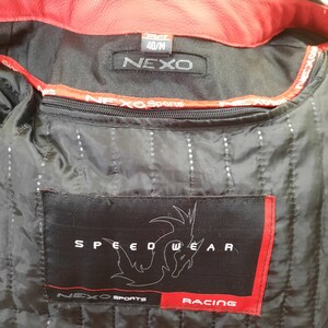 Y2K Leather Racing Motorcycle Jacket Armored Mens Size M Red Black ...