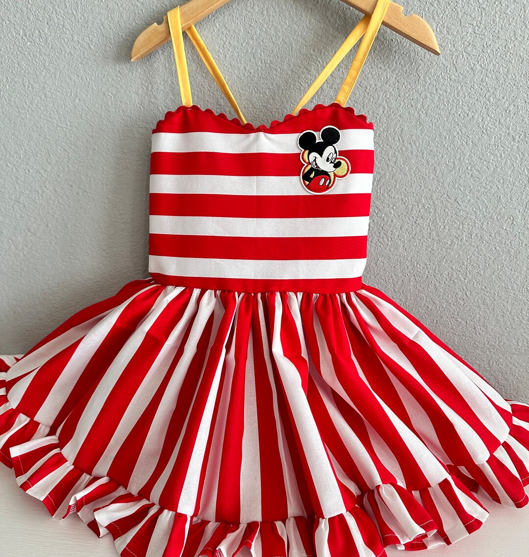 Mickey Mouse Dress Girls Disney Dress - Etsy