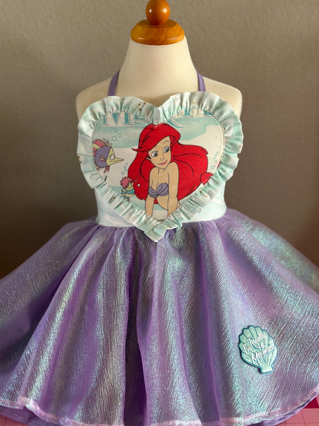 Ariel Vintage Dress Twirl Dress 3D Heart Dress for Girls Disney ...