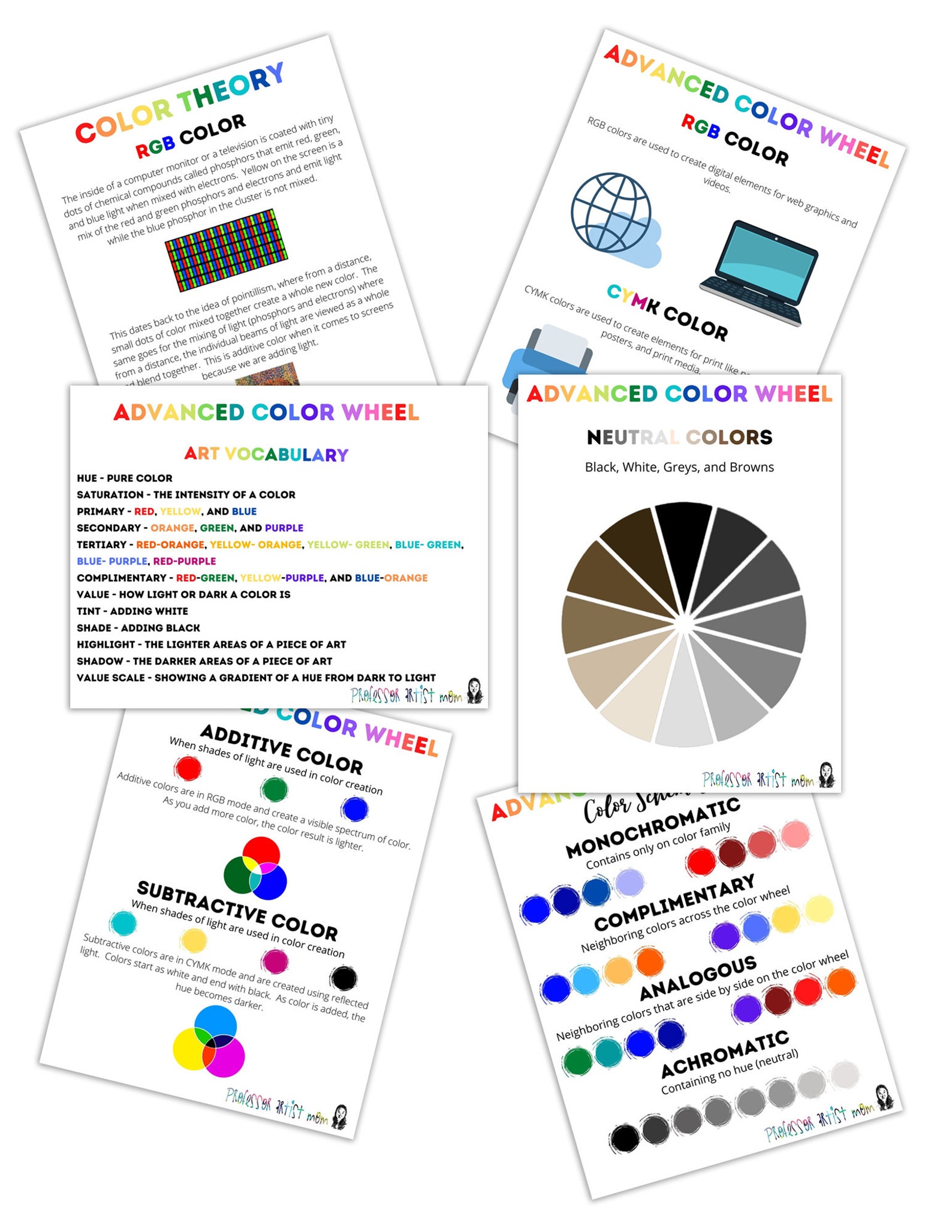 Color Wheel Basics Printables Pack 3 - Etsy